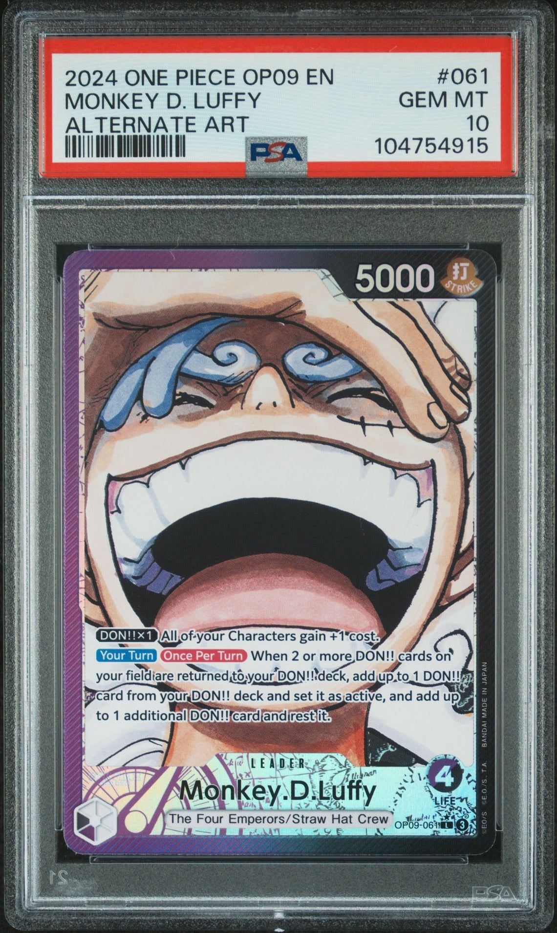 PSA 10 Monkey D Luffy Alt Leader – AS Modern TCG